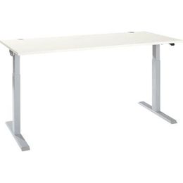 Schäfer Shop Schäfer Shop Select Schreibtisch ERGO-T 2.0, elektrisch höhenverstellbar, Rechteck, T-Fuß, B 1800 x T 800 x H 715-1205 mm, weiß/weißalu