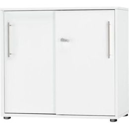 Sch&auml;fer Shop Sch&auml;fer Shop Select Schiebet&uuml;renschrank Start Off, 2 OH, abschlie&szlig;bar, B 800 x T 420 x H 788 mm, Holz, wei&szlig;/wei&szlig;