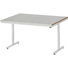 Rau Werktisch Adlatus, elektrisch h&ouml;henverstellbar, 25 mm MDF-Platte mit Stahlblechbelag, 300 kg, B 1500 x T 1000 x H 720-1120 mm, silber/lichtgRau