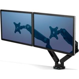 Fellowes Dual Monitorarm Platinum, f&uuml;r 2 Displays bis 32&Prime; & bis 8 kg, schwenk- & neigbar, um 360&deg; drehbar, 2 USB-Ports, Kabelmanagement, schwarz