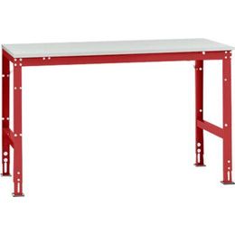 Manuflex Grundtisch UNIVERSAL Standard, Tischplatte Melamin, 1500x800, rubinrot