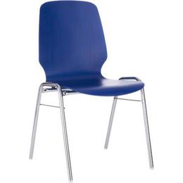 Formschalenstuhl 710, Sitzschalenform gerundet, blau