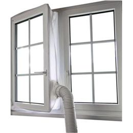 Fensterkit-Abluftzubeh&ouml;r, f&uuml;r Fenster bis 4 m, wasserabweisend, bis 40&deg; waschbar, inkl. Klettband, Polyester, wei&szlig;