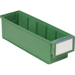 Schubladenbox treston BiOX 3010, 1,3 l, temperatur- & chemiebest&auml;ndig, Etikett & Schutzschild, B 90 x T 300 x H 82 mm, Biokunststoff, gr&uuml;n