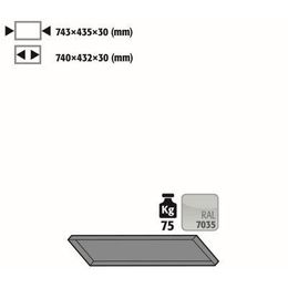 Fachboden Standard f&uuml;r ASECOS Druckgasflaschenschr&auml;nke, Stahlblech, lichtgrau, B 743 x T 435 x H 30 mm, bis 75 kg