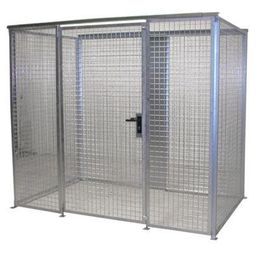 Bauer Gasflaschencontainer, f&uuml;r Au&szlig;enbereich, ohne Dach, mit Einfl&uuml;gelt&uuml;r, feuerverzinkt, f&uuml;r 60 Flaschen