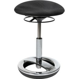 Topstar Hocker SITNESS BOB, ergonomisches Sitzen, Sitzh&ouml;he 440 bis 570 mm, schwarz, Gestell verchromt