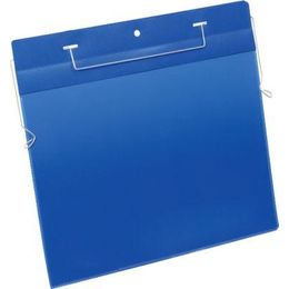 Durable Dokumententaschen mit Drahtb&uuml;gel, B 297 x H 210 mm (DIN A4 quer), 50 St&uuml;ck, blau