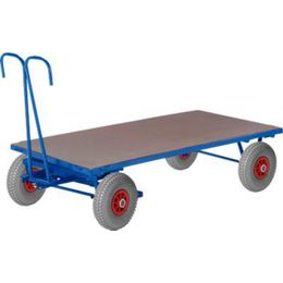 ROLLCART Handpritschenwagen, f&uuml;r den Innenbereich, ohne Bordw&auml;nde, 1200 x 800 mm, Luftreifen