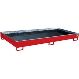 Bauer Regalwanne RW 2700-1 PE, mit PE-Einsatz, L 2665 x B 1315 x H 210 mm, feuerrot RAL 3000