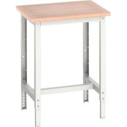 Werkbank Bott verso, Multiplex-Platte, mit Querstrebenset, B 700 x T 600 x H 780 - 930 mm, RAL 7035 Lichtgrau