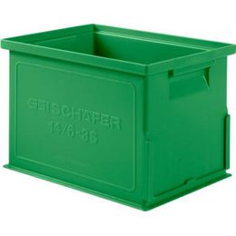 Sch&auml;fer Shop Stapelkasten Serie 14/6-3 S, aus Polypropylen, mit Griffmulde, Inhalt 9,3 L, gr&uuml;n