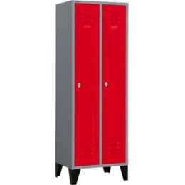 Sch&auml;fer Shop Sch&auml;fer Shop Select Kleiderspind mit F&uuml;&szlig;en, Drehriegelverschluss, wei&szlig;aluminium/rubinrot