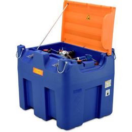 Mobile Tankstelle CEMO Blue-Mobil EASY, mit Membranpumpe CEMATIC BLUE 230 V, 980 l Tank f&uuml;r AdBlue&reg;, Kran&ouml;sen, Klappdeckel, B 1720 x T 1070 x H 1120 mm