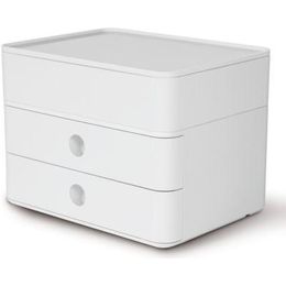 Schubladenbox HAN Allison Smart-Box Plus, 2 Sch&uuml;be mit Trennw&auml;nden, Utensilienbox, stapelb., ABS-Kunststoff, wei&szlig;
