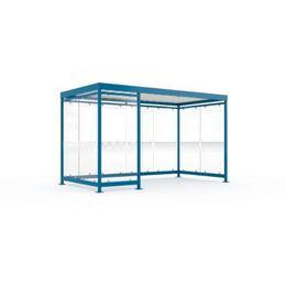 &Uuml;berdachungssystem K&ouml;ln K4 c/b, fertig montiert, enzianblau