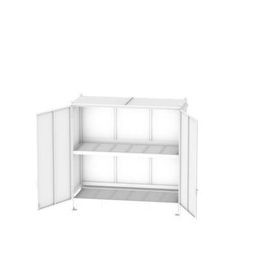 Regalcontainer Bauer CEN 36-2, Stahl, Doppelfl&uuml;geltor, B 3915 x T 1480 x H 3145 mm, wei&szlig;