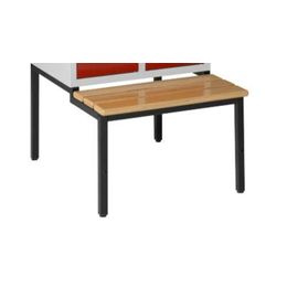 Sch&auml;fer Shop Sitzbank, schwarz m. 3 Buchenholzleisten, 630 mm breit