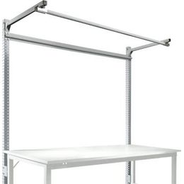 Manuflex Aufbauportal m. Ausleger, Grundtisch SPEZIAL Arbeitstisch/Werkbank UNIVERSAL/PROFI, 1750 mm, alusilber