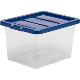 Aufbewahrungsbox Fellowes BANKERS BOX, Volumen 22 l, stapelbar, Deckel mit Klippverschluss, L 400 x B 370 x H 245 mm Polypropylen, transparent-dunkelblau
