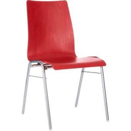 Formschalenstuhl 720, Sitzschalenform konisch, rot