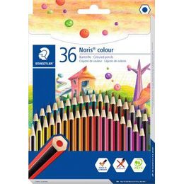 Buntstifte Staedtler Noris&reg; colour 185, HB, 6-Kant, rutschfest & bruchfest, nachhaltiges & PEFC&reg;-zertifiziertes WOPEX-Material, farbsortiert, 36 St&uuml;ck