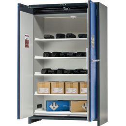 ASECOS Akku-Lagerschrank ION-PRO-90 PS, 5 Fachb&ouml;den gelocht + 1 Bodenauffangwanne, B 1193 x T 615 x H 1953 mm