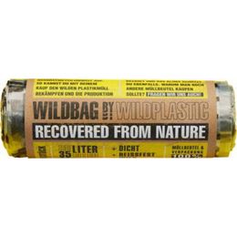 M&uuml;llbeutel Wildplastic&reg; WILDBAG, Volumen 35 l, St&auml;rke 25 &micro;m, B 750 x H 570 mm, zu 100 % recycelbar, Recycling-LDPE, transparent, 15 Rollen &agrave; 12 Beutel