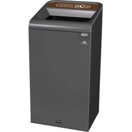 Recyclingstation Rubbermaid Configure, f&uuml;r Bioabfall, 87 l, Magnetverbindung, B 495 x T 489 x H 975 mm, braun