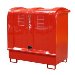Gefahrstoff-Depot Typ GD-B Bauer, Stahl, L 1460 x B 830 x H 1460 mm, Auffangvolumen 220 Liter, feuerrot RAL 3000
