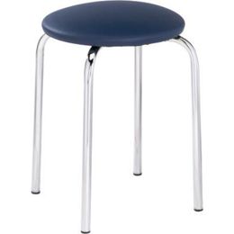 Nowy Styl Hocker, stapelbar, 4-Fu&szlig;-Gestell, Kunstleder-Bezug, H 440 mm, blau