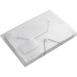 Eckspanner Foldersys JUMBO, A4, B 240 x H 320 mm, 3 Innenklappen & Gummizug-Verschluss, Polypropylen, St&auml;rke 0,42 mm, transparent, 10 St&uuml;ck