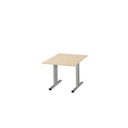 Sch&auml;fer Shop Sch&auml;fer Shop Select Besprechungstisch Planova Basic, Quadrat, T-Fu&szlig;, B 1000 x T 1000 x H 717 mm, Ahorn/wei&szlig;aluminium RAL 9006