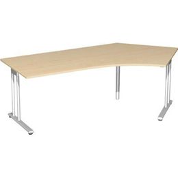 Winkelschreibtisch 135&deg; PALENQUE, C-Fu&szlig;, Winkel rechts, B 2165 x T 800/1130 x H 720 mm, Ahorn