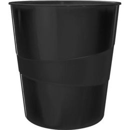 Leitz&reg; Papierkorb Recycle, Volumen 15 l, stapelbar, & zu 100% recycelbar, schwarz