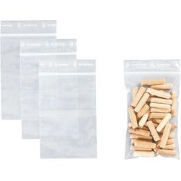 S&Z Druckverschlussbeutel, Polypropylen, 80 &times; 120 mm, 50 &micro;m, 50% Regeneratanteil, ohne Druck, transparent, 1000 Stk.