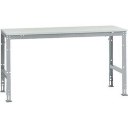 Manuflex Grundtisch UNIVERSAL Standard, Tischplatte Melamin, 1750x800, alusilber