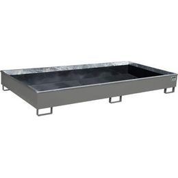 Bauer Regalwanne RW 2700-2 PE, mit PE-Einsatz, L 2665 x B 1315 x H 305 mm, mausgrau RAL 7005