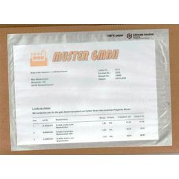 Papier-Dokumententasche/Lieferscheintasche SecurePack, C5, Fenster links, ohne Aufdruck, &Ouml;ffnung oben, selbstklebend, 100 % recycelbares Pergaminpapier, transparent, 250 St&uuml;ck