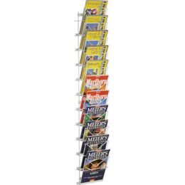 Zeitschriftenhalter, 260 x 1400 mm, 11 F&auml;cher