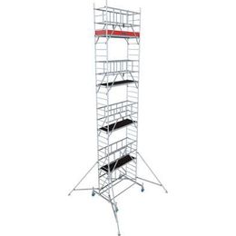 Alu-Faltger&uuml;st Krause ProTec XS, 200 kg/m&sup2;, gebremste Rollen, L 2000 x B 700 x H 9800 mm