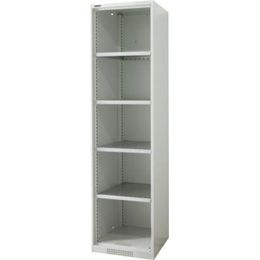 Sch&auml;fer Shop Sch&auml;fer Shop Genius Regalschrank FS, Stahl, mit Bel&uuml;ftungsl&ouml;chern, B 545 x T 520 x H 1950 mm, 5 OH, Lichtgrau, bis 250 kg