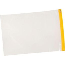 Planschutztasche EICHNER, gelber Gleitverschluss, Polyethylen transparent, Format A3