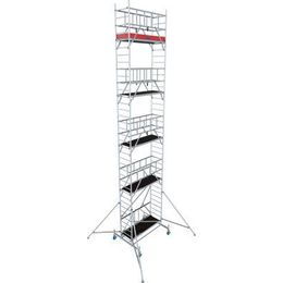 Alu-Faltger&uuml;st Krause ProTec XS, 200 kg/m&sup2;, gebremste Rollen, L 2000 x B 700 x H 10800 mm