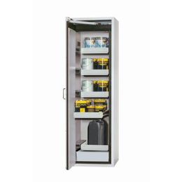 Sicherheitsschrank Typ 90 ASECOS S-CLASSIC-90, Fl&uuml;gelt&uuml;r mit T&uuml;rfeststellanlage, Anschlag links, Front Lichtgrau, B 596 x T 616 x H 1968 mm