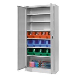 Sch&auml;fer Shop Materialschrank MSI 2409, mit 20 K&auml;sten, wei&szlig;aluminium
