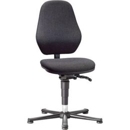 bimos Labordrehstuhl Basic 9135, mit Gleitern, Stoffpolster, Duotec schwarz meliert