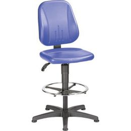 bimos Arbeitsdrehstuhl 9651, Kunstleder, Gleiter, Fu&szlig;ring, blau