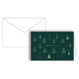 Korsch Weihnachtskarten "Frohe Weihnachten", Goldfolienpr&auml;gung, strukturierter Karton, Querformat 17 x 11,5 cm, FSC, inkl. doppeltem Einlegeblatt & Kuvert, 10er-Set
