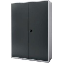 Sch&auml;fer Shop Sch&auml;fer Shop Genius Fl&uuml;gelt&uuml;rschrank FS, Stahl, mit Bel&uuml;ftungsl&ouml;chern, B 1343 x T 420 x H 1950 mm, 5 OH, wei&szlig;aluminium/anthrazitgrau, bis 450 kg